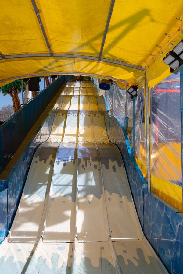 Giant Slide in Park Playground for Fun Stock Photo - Image of metal ...