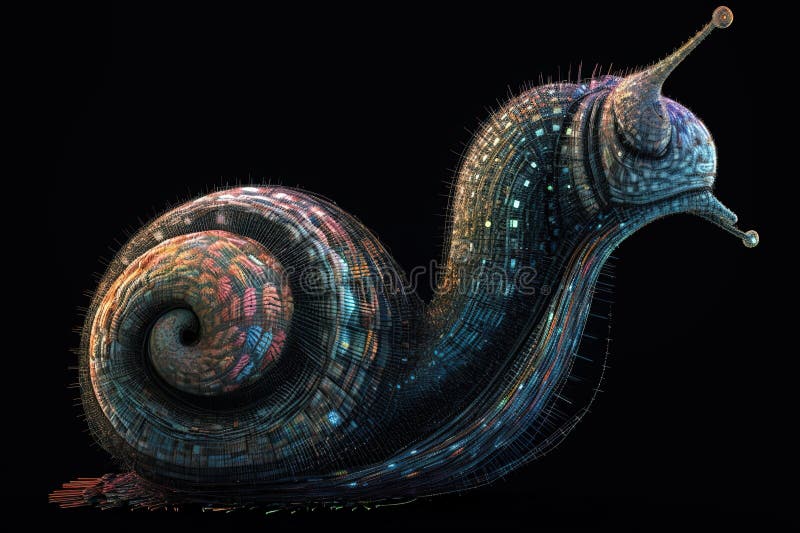 A Giant Snail with a Unicorn Horn. Generative AI Stock Illustration ...