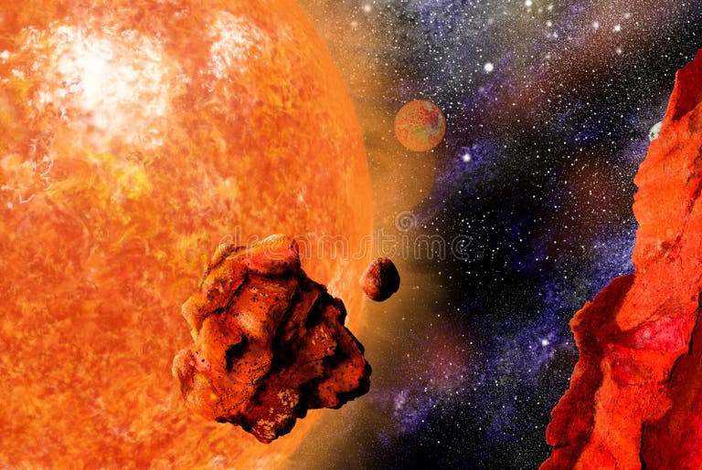 Giant Star and Falling-stone Stock Illustration - Illustration of ...