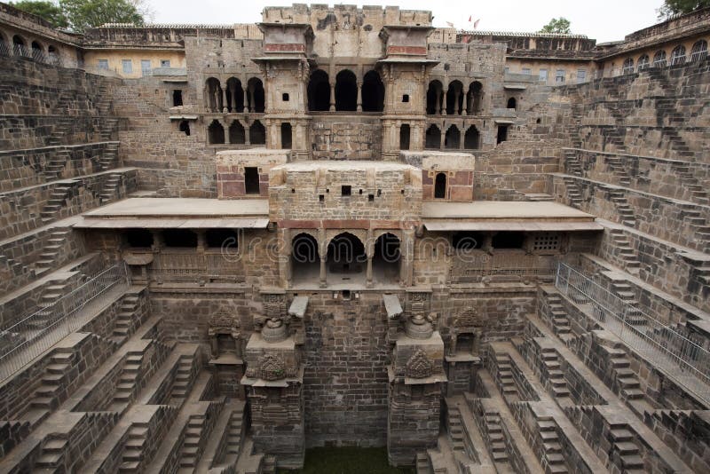 The Giant Step Well of Abhaneri Stock Image - Image of town, culture ...