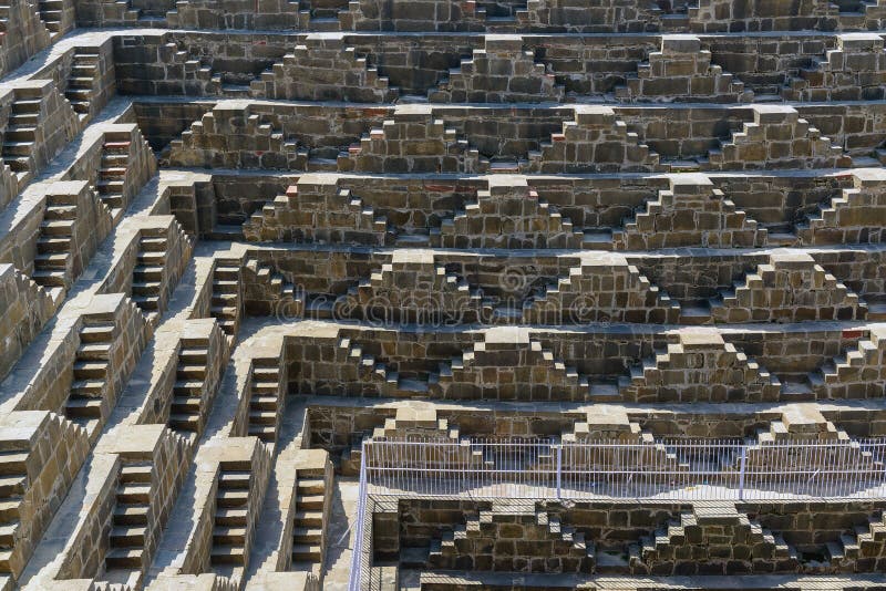 Giant Stepwell of Abhaneri in Rajasthan, India Stock Photo - Image of ...