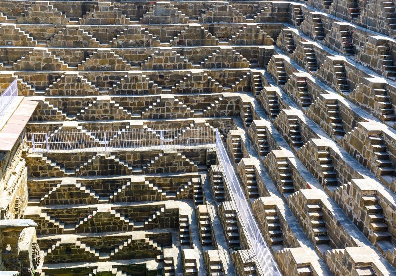 Giant Stepwell of Abhaneri in Rajasthan, India Stock Photo - Image of ...