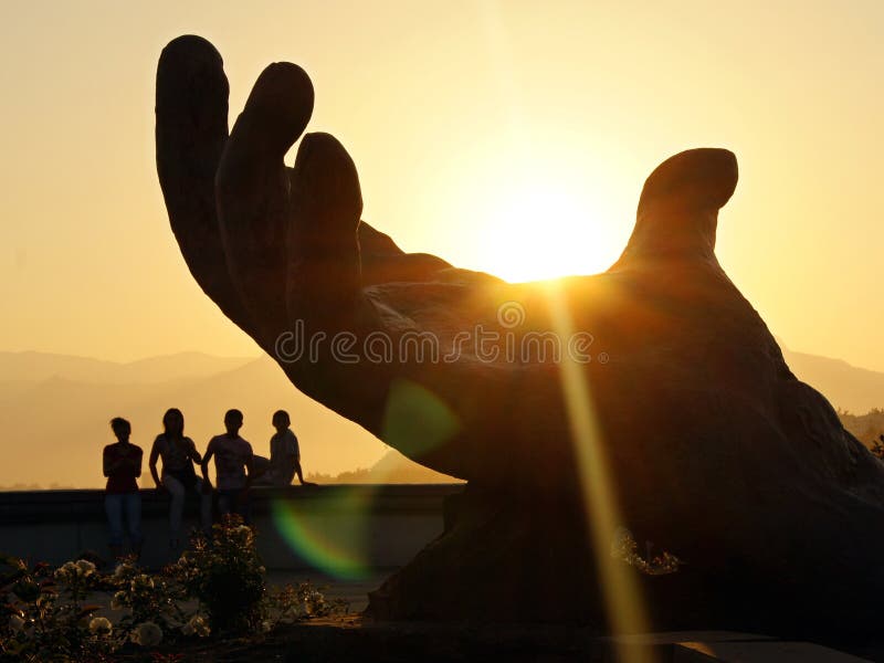 A giant stone hand stock image. Image of holiday, bronze - 18207425