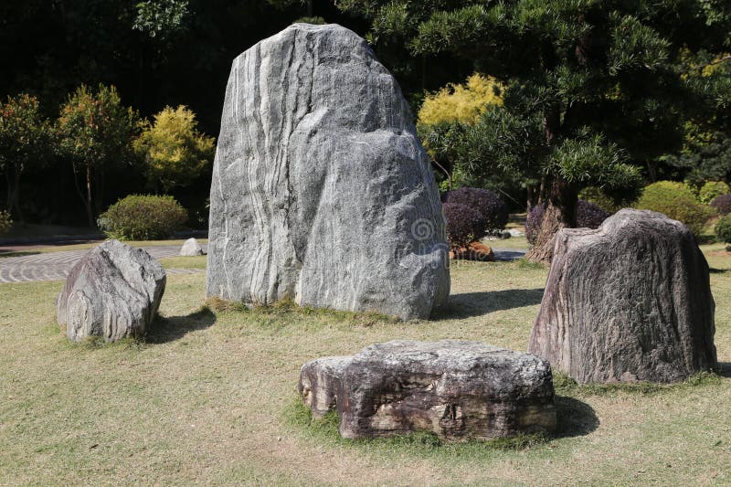 Giant Stone Monoliths Stand in the Park, Some with Flat and Smooth ...