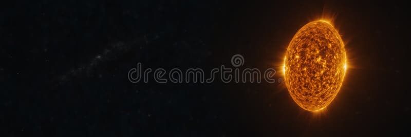 Giant Sun on Black Empty Space Universe Void Panoramic Wide Angle Ai ...