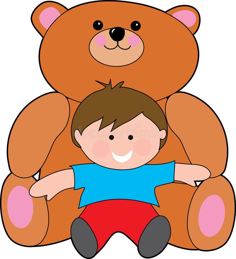 Giant teddy stock vector. Illustration of cuddle, child - 1374302