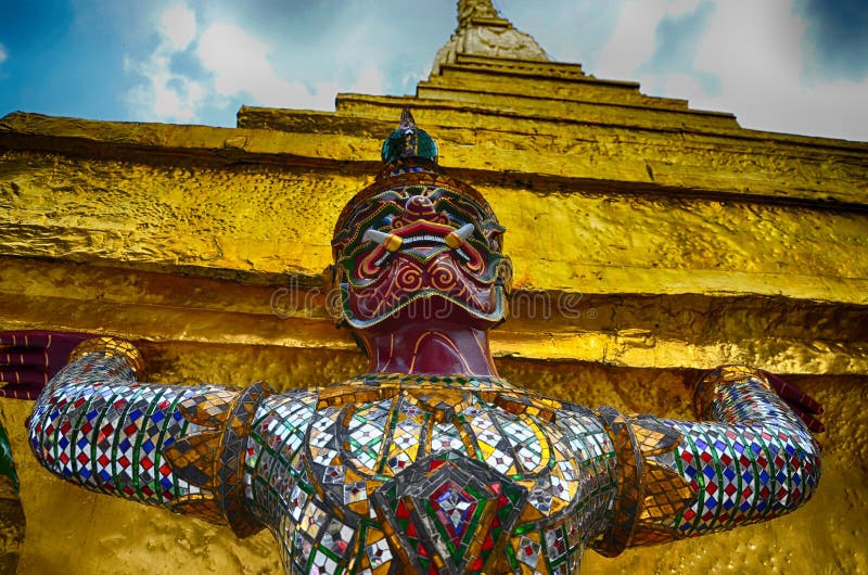 Giant in the temple stock image. Image of culture, traditional - 76229971