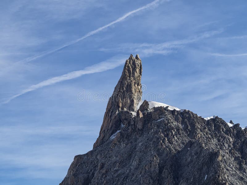 Giant Tooth Mountain Tin Mont Blanc Stock Image - Image of aosta, alps ...