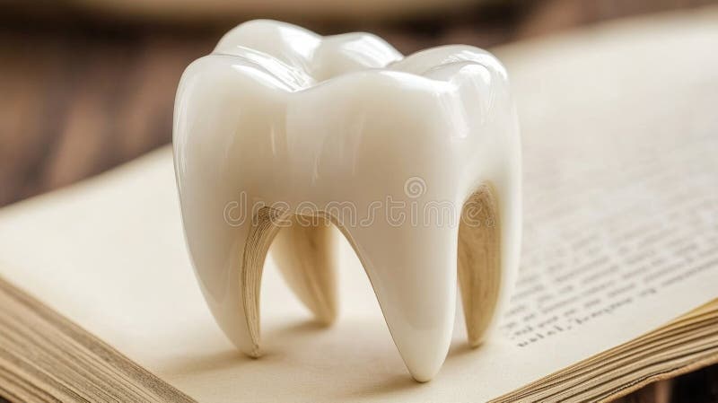 Giant Tooth Sculpture on Open Book: Concept of Dental Knowledge and ...