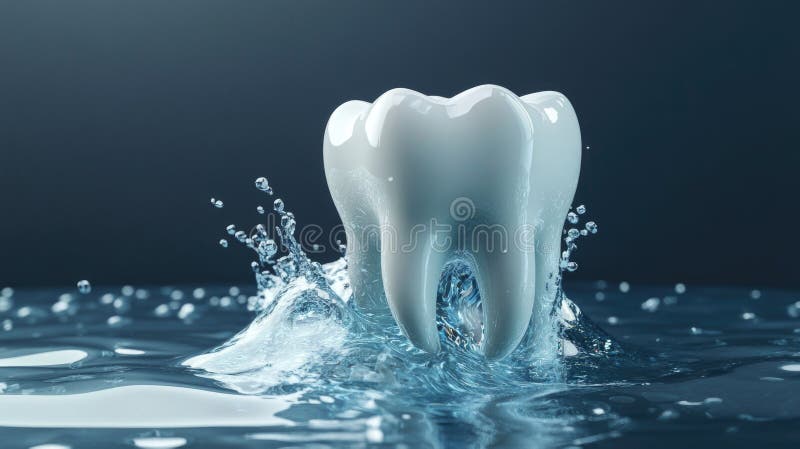 Giant Tooth Splashing in Water with Dark Background Stock Photo - Image ...