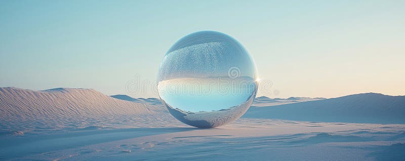 Giant Translucent Sphere Reflecting the Serene Landscape Under the ...
