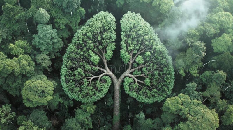Giant Tree Forming Lungs Over the Amazon Rainforest Stock Photo - Image ...