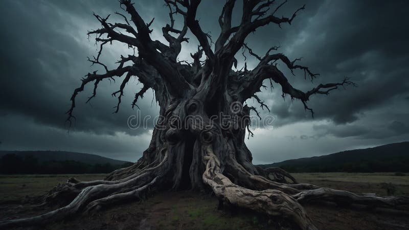 A Giant Tree with Roots and a Trunk that Form the Shape of an Ominous ...