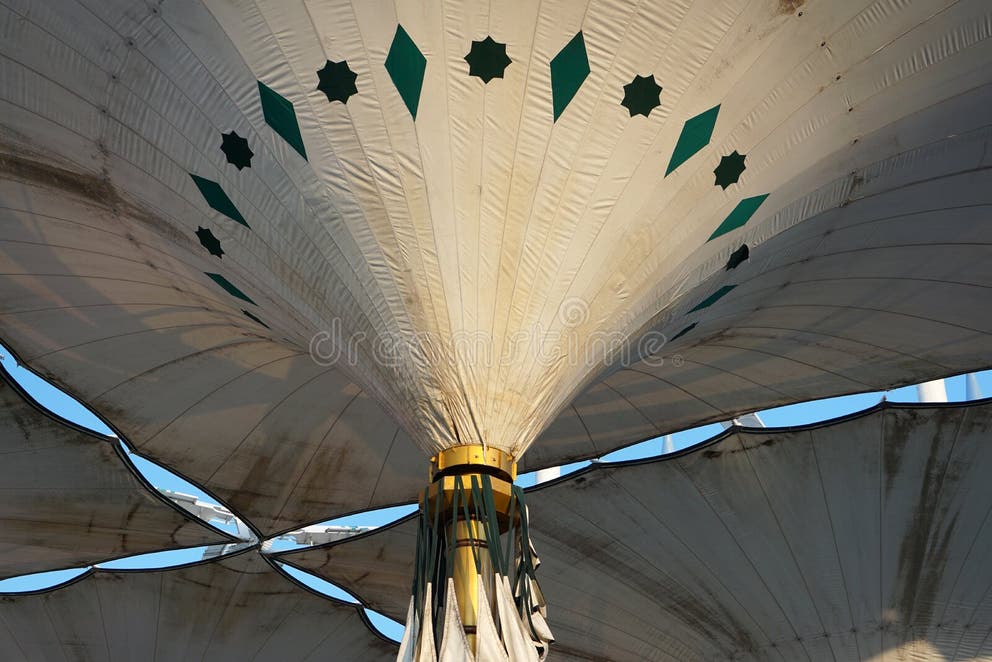 Giant Umbrella at the Great Mosque of Central Java Stock Photo - Image ...