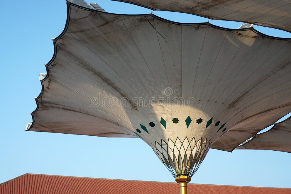 Giant Umbrella at the Great Mosque of Central Java Stock Image - Image ...