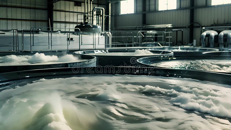 Giant Vats Filled with Liquid Plastic Bubbling and Churning As they ...