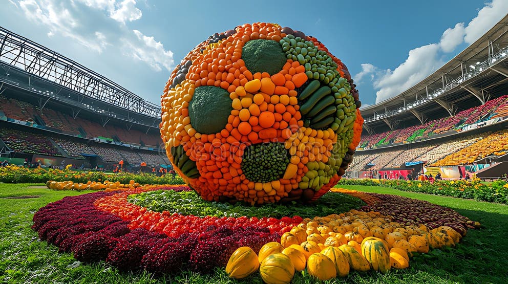 Giant Vegetable Sphere Stadium Autumn Display Stock Illustration ...