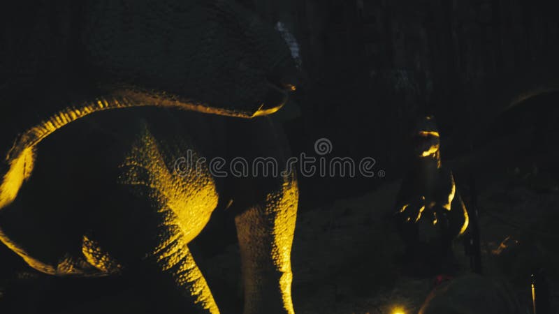 Giant Velociraptor Attacks Herbivorous Dino Stock Footage - Video of ...