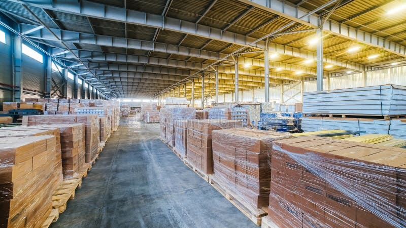 Giant Warehouse for Storing Construction Materials Stock Photo - Image ...