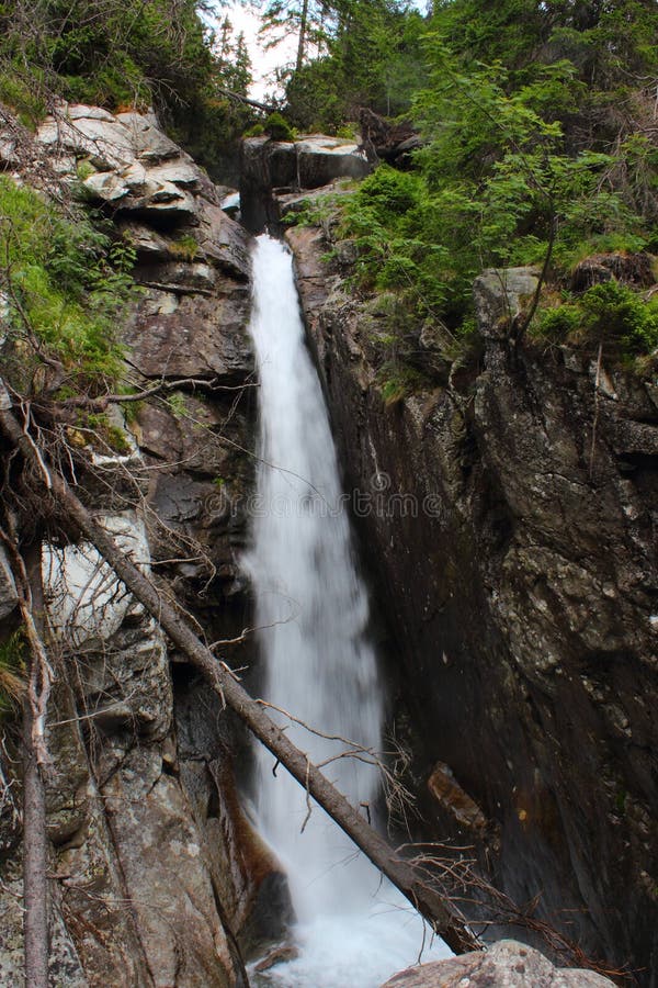 Giant waterfall stock photo. Image of trees, high, slovakia - 33986378