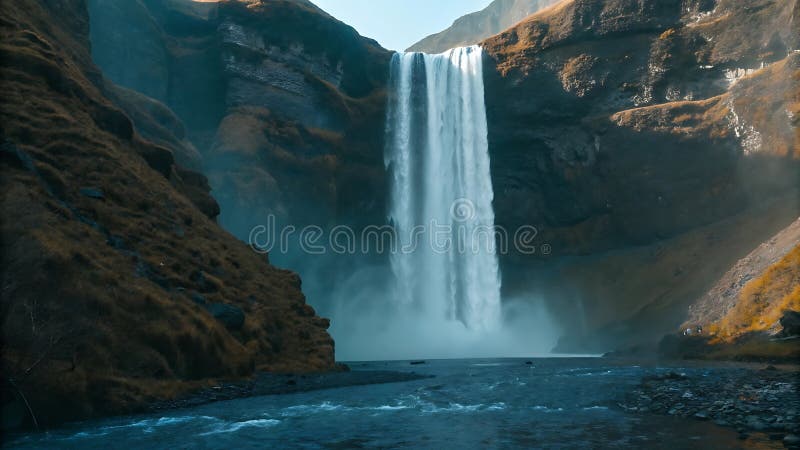Giant Waterfalls from the Mountain, Big Mountain Waterfalls, Waterfall ...