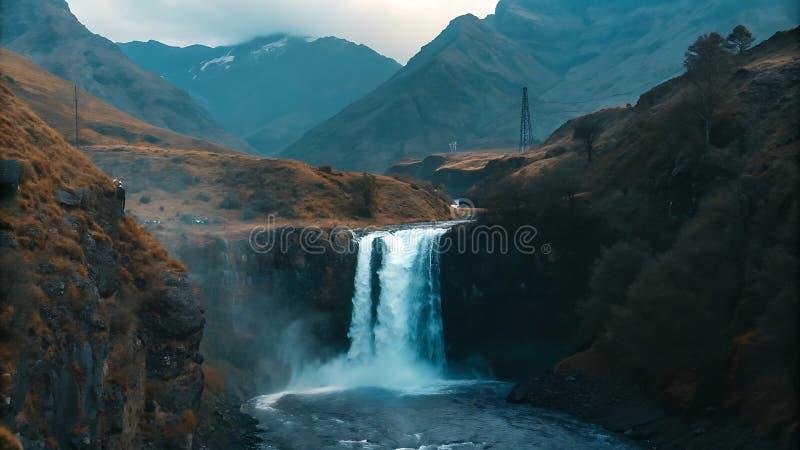 Giant Waterfalls from the Mountain, Big Mountain Waterfalls, Waterfall ...