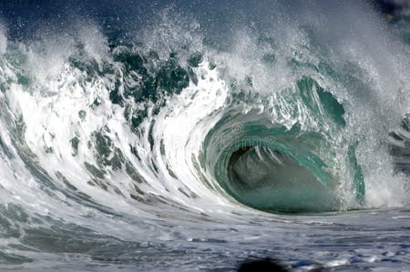Giant wave stock image. Image of hollow, oahu, water, surfing - 3453613