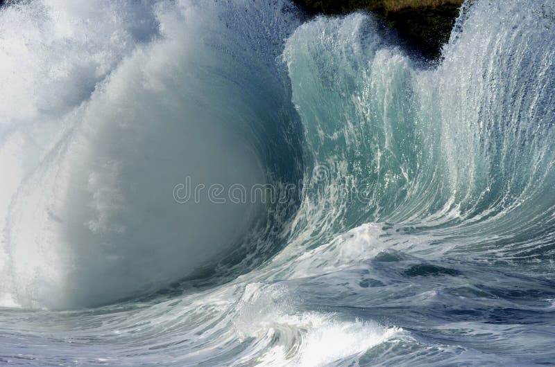 Giant wave stock image. Image of hollow, surfing, oahu - 3453753