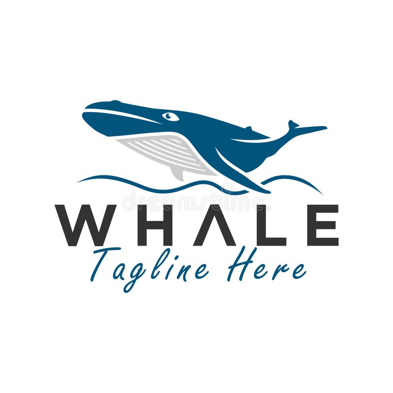 Giant Whale Illustration Logo Stock Illustration - Illustration of ...