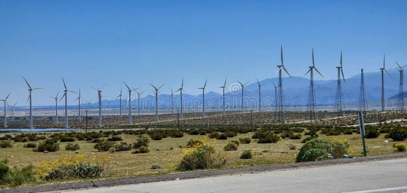 Giant wind farm stock photo. Image of windmills, building - 273717648