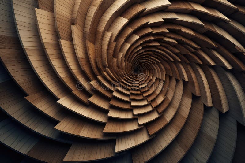Giant Wooden Structure with Spiral Design Stock Illustration ...
