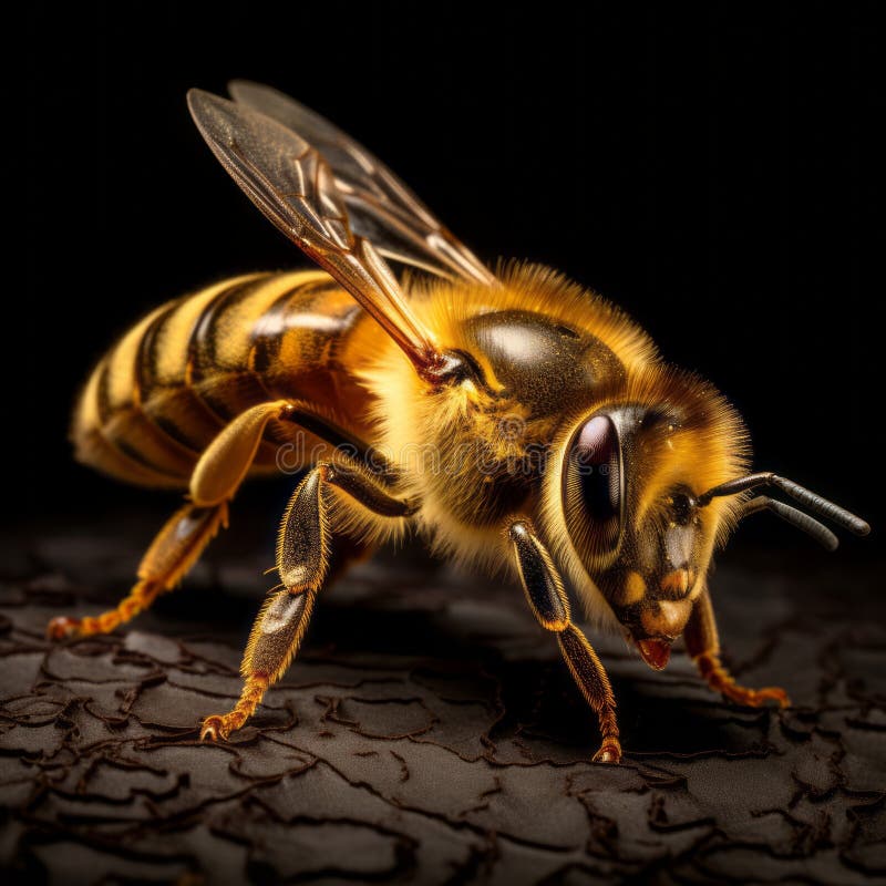 Highly Detailed Bee Figure with Velvety Textures and Softbox Lighting ...