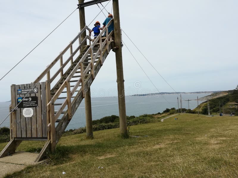 Giant Zip Wire Starting Point Editorial Stock Photo - Image of starting ...