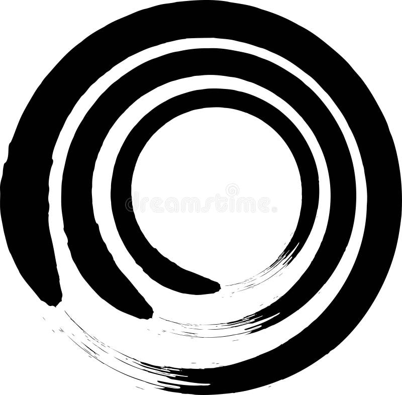 Cerchio Di Zen Di Enso Con Il Cinese Calligrafico Del Yin E Di Simbolo ...