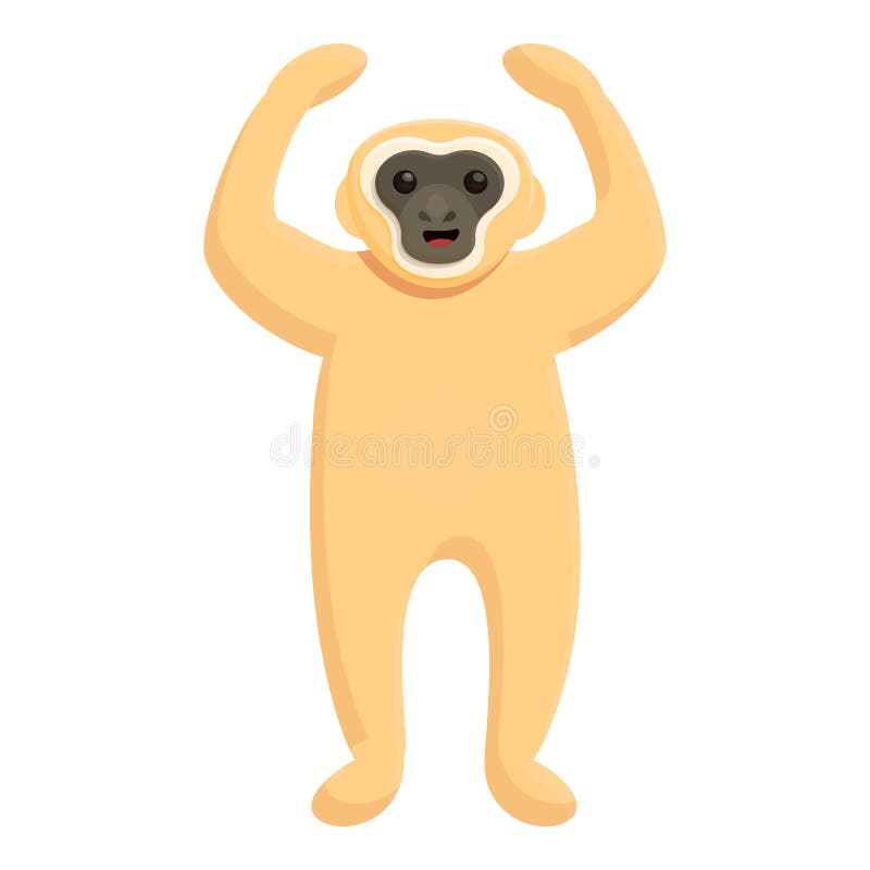 Gibbon Animal Icon, Cartoon Style Stock Vector - Illustration of happy ... Gibbon Animal Icon, Cartoon Style Stock Vector - Illustration of happy ...