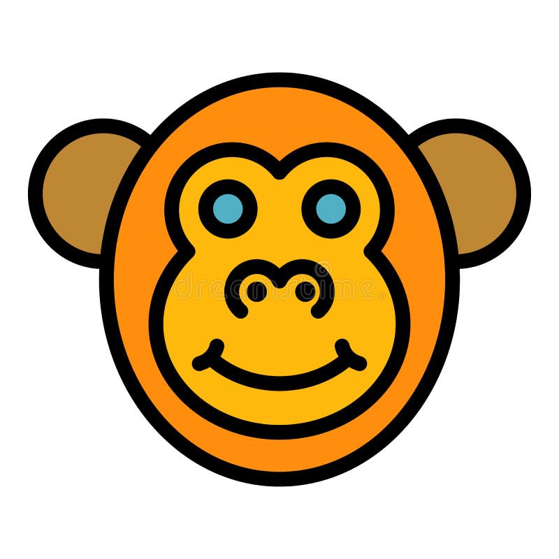 Gibbon Icon Color Outline Vector Stock Vector - Illustration of vector ...