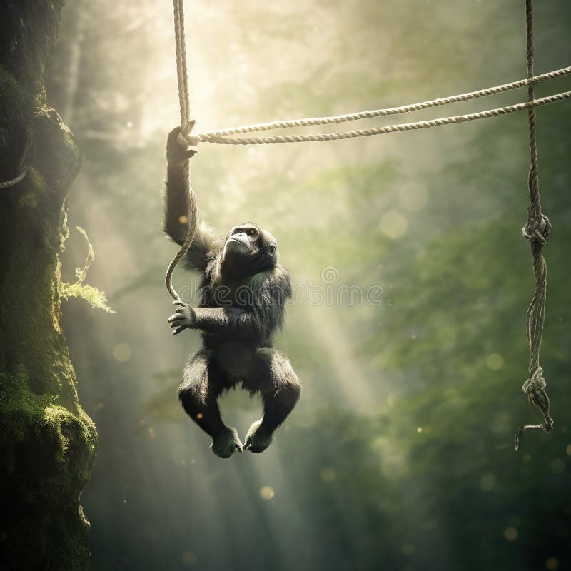 Gibbon monkey stock illustration. Illustration of beautiful - 293685305