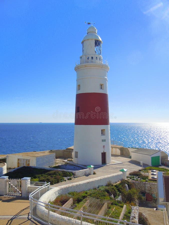 Europa Point Lighthouse In Gibraltar Stock Image - Image of rock ...