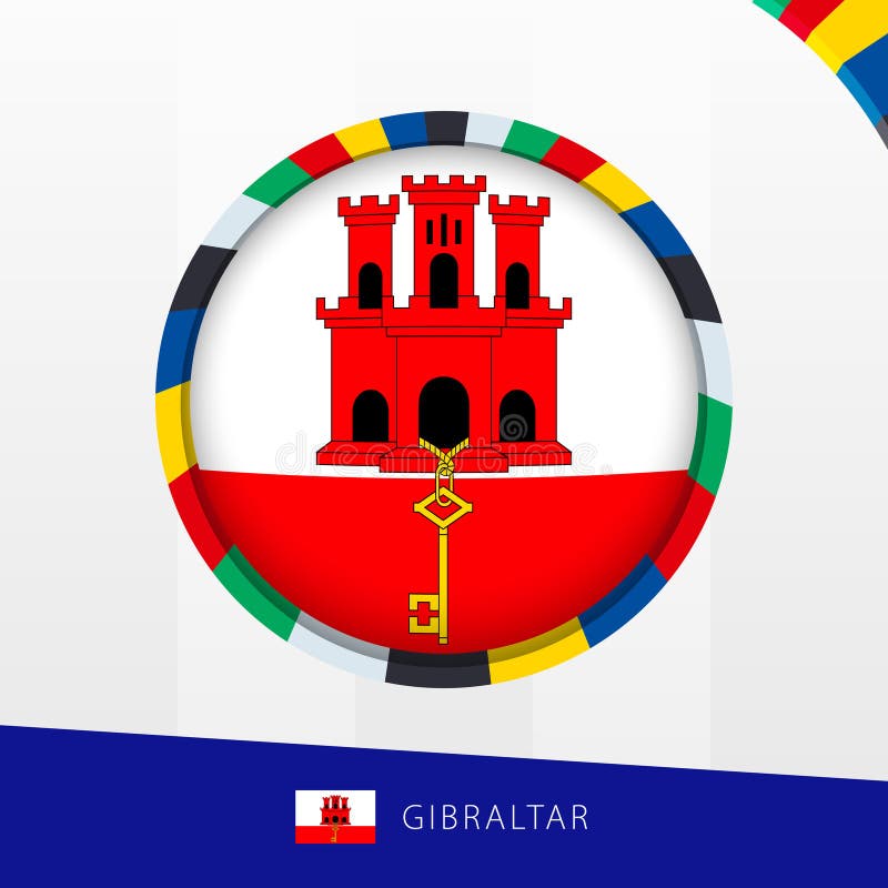 Gibraltar Flag with Colorful Circle Border Stock Vector - Illustration ...