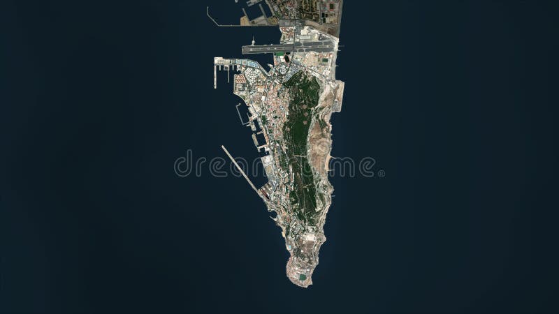 Gibraltar Highlighted. High-res Satellite Stock Illustration ...