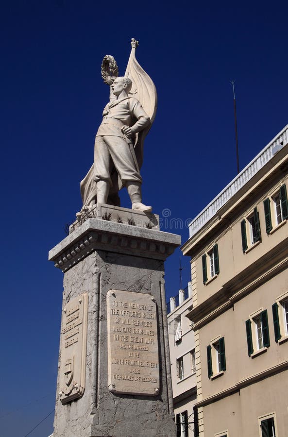 Gibraltar Memorial statue editorial stock photo. Image of great - 23008208