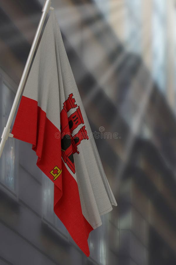Gibraltar National Flag. Render 3D Stock Illustration - Illustration of ...