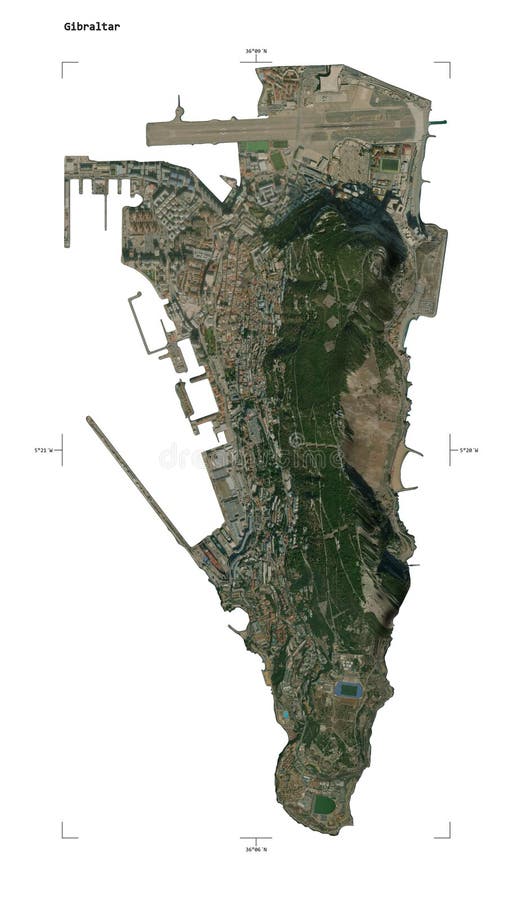 Gibraltar Shape on White. Low-res Satellite Stock Illustration ...