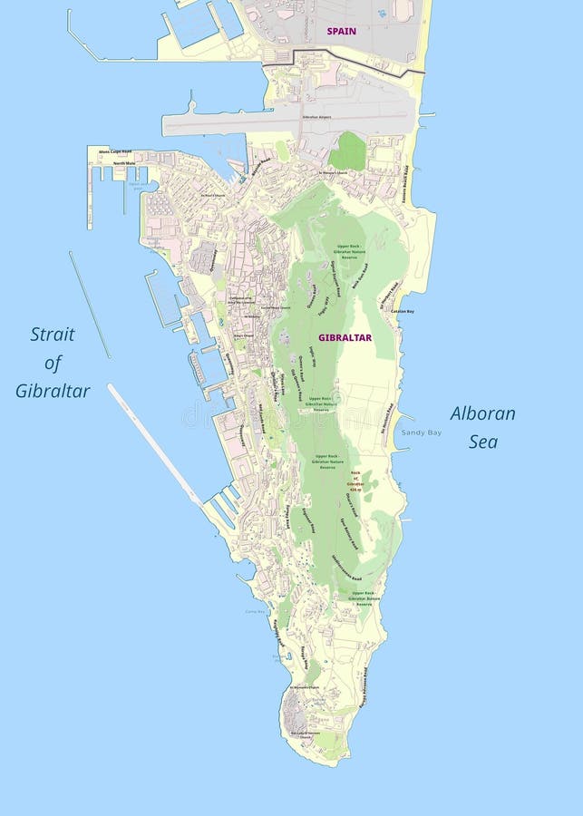 Gibraltar, Spain map stock vector. Illustration of screenshot - 317288582
