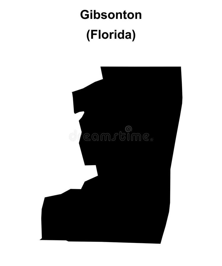 Gibsonton outline map stock vector. Illustration of boundary - 357250843