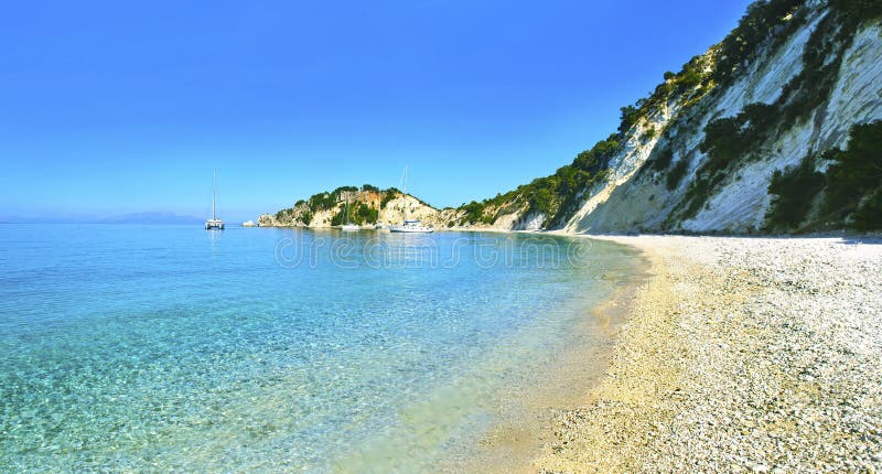 Gidaki beach Ithaca Greece stock image. Image of place - 70738381