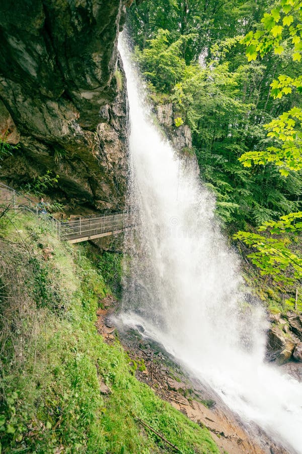 Giessbach Falls Waterfall at the Lake Brienz, Switzerland Stock Image ...