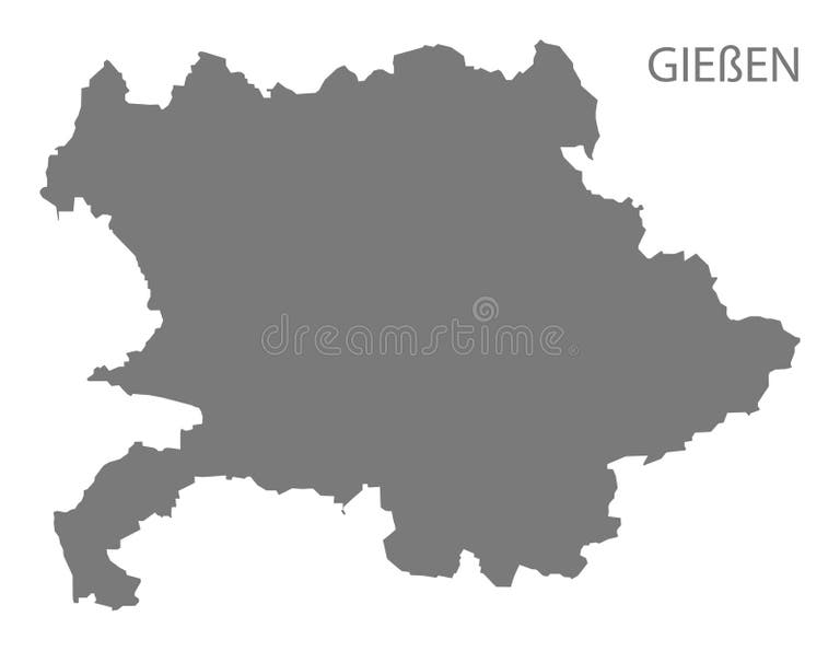 Giessen Grey County Map of Hessen Germany Stock Illustration ...