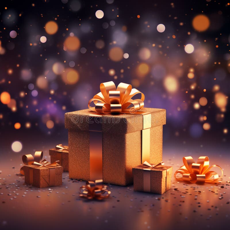 Gif Box Created Using Generative AI Stock Photo - Image of snowflakes ...