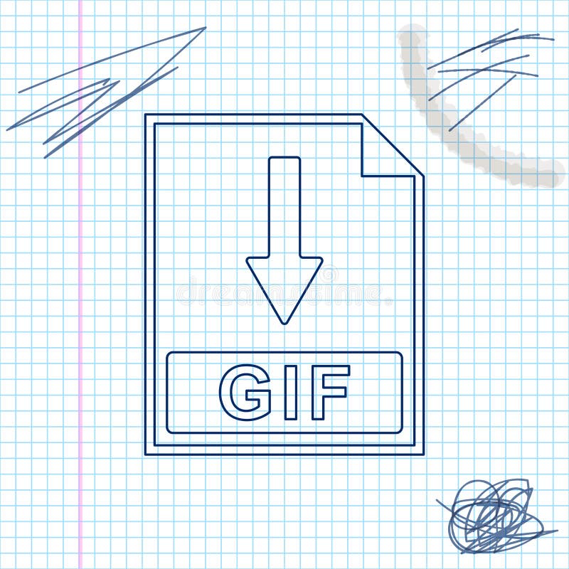GIF File Document Icon. Download GIF Button Line Sketch Icon Isolated ...